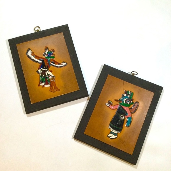 Ray Briggs | Art | Set Of Two Ray Briggs 2th Century Painted Tooled ...